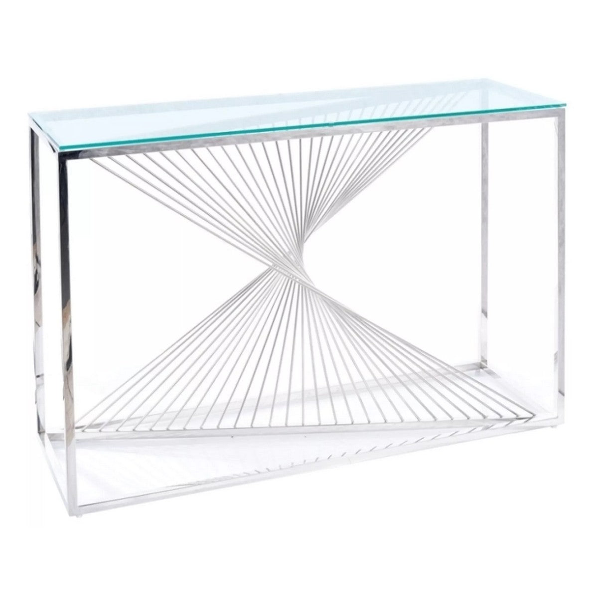 Tavolo Consolle Flame, Trasparente, Vetro, 40x120x78 cm, EPIKASA - BricoBravo