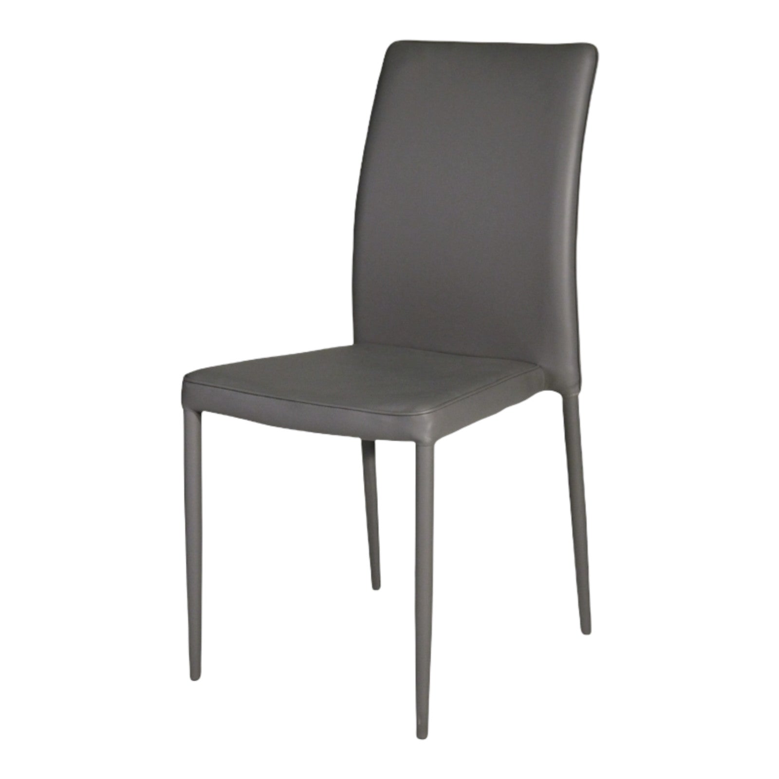 Set 4 sedie moderne in ecopelle grigio scuro con struttura in metallo - BricoBravo