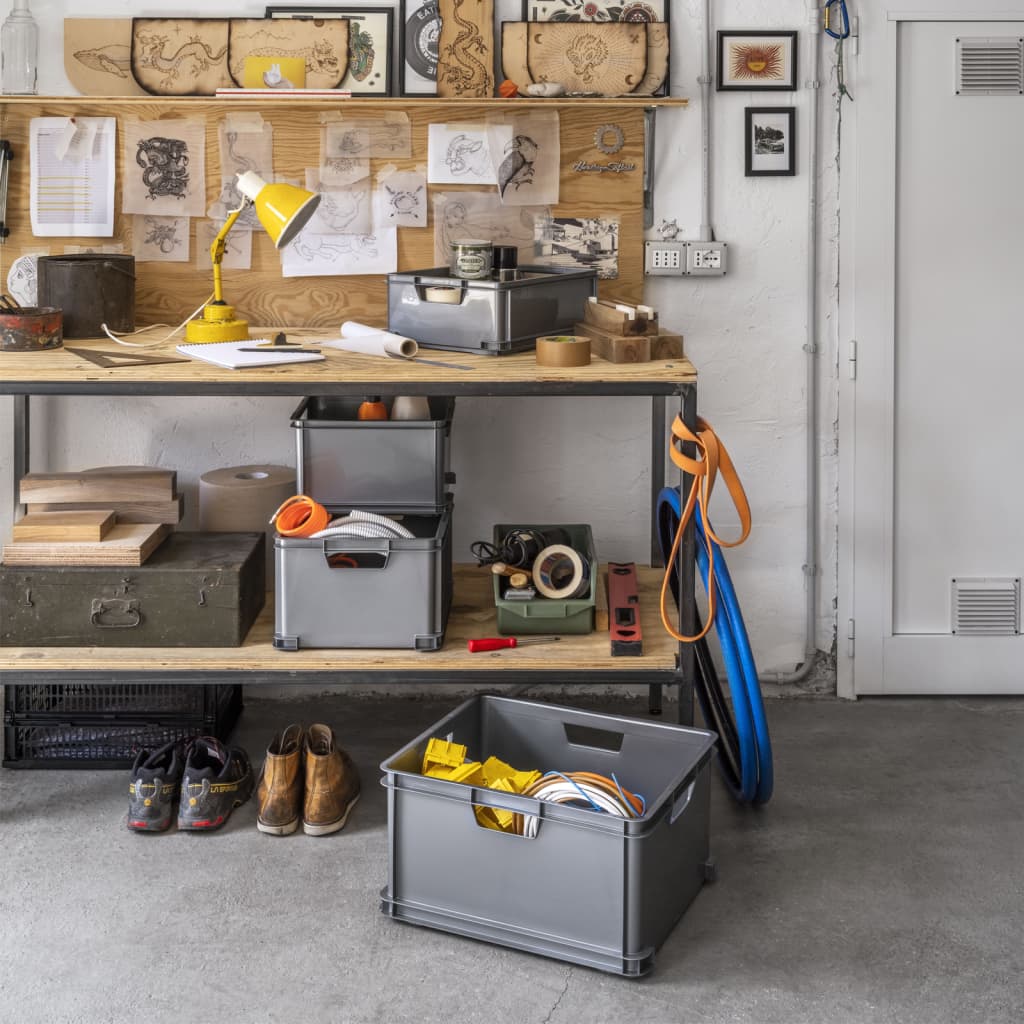 Curver Scatola Portaoggetti Unibox XL 60L Grigia 443868 - BricoBravo