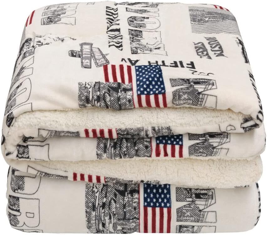 Plaid Coperta Sherpa Pile Doppio Strato Morbida Calda Vellutata Matrim ...