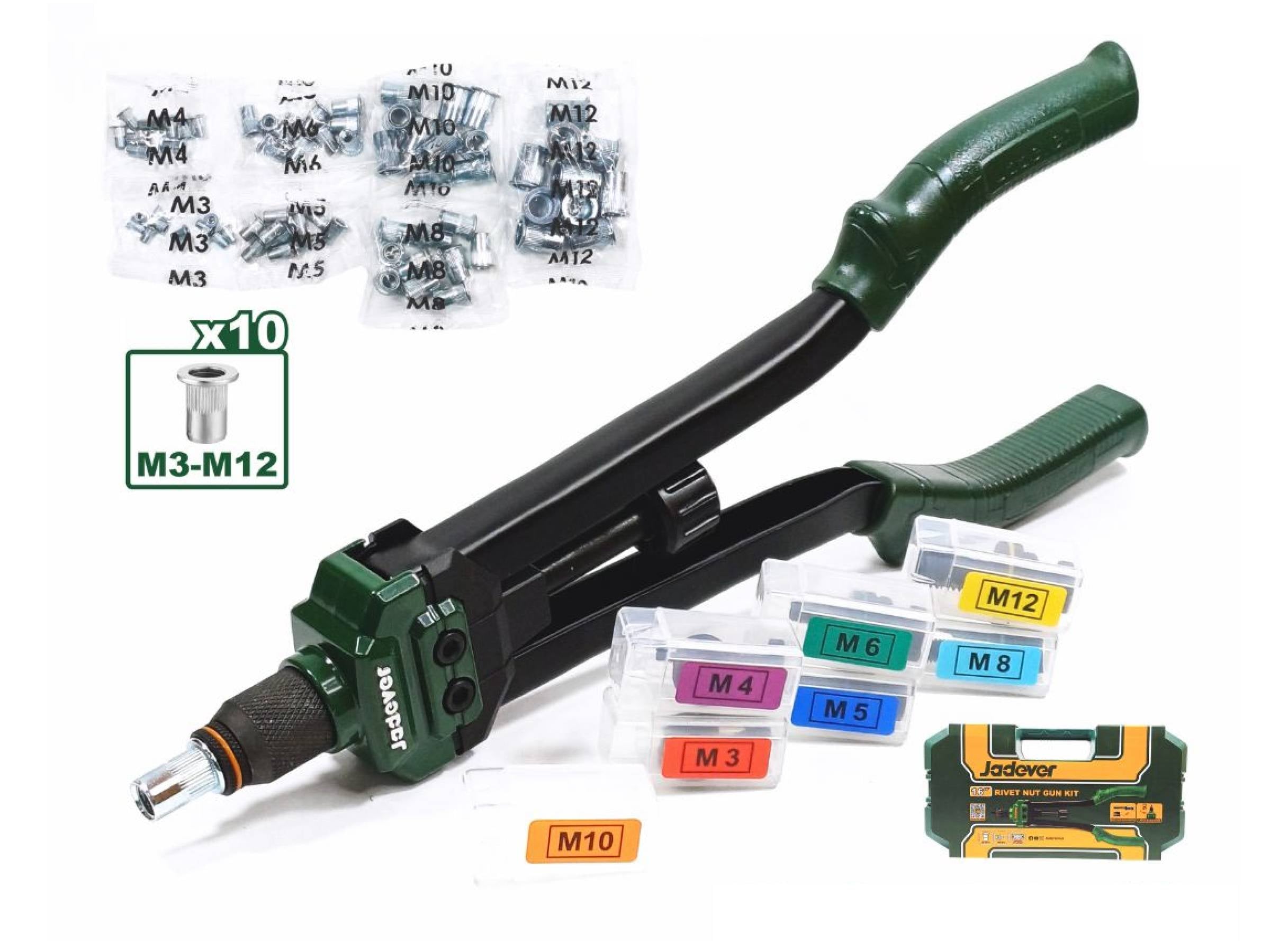 Rivettatrice Manuale Professionale da 16" per Inserti Filettati M3 - M ...