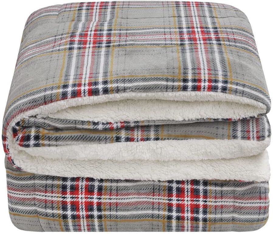 Plaid Coperta Sherpa Pile Doppio Strato Morbida Calda Vellutata Matrim ...