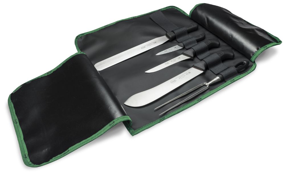 Set di 5 Pezzi BBQ con Rotolo Portacoltelli e Forchettone Sanelli Skin ...