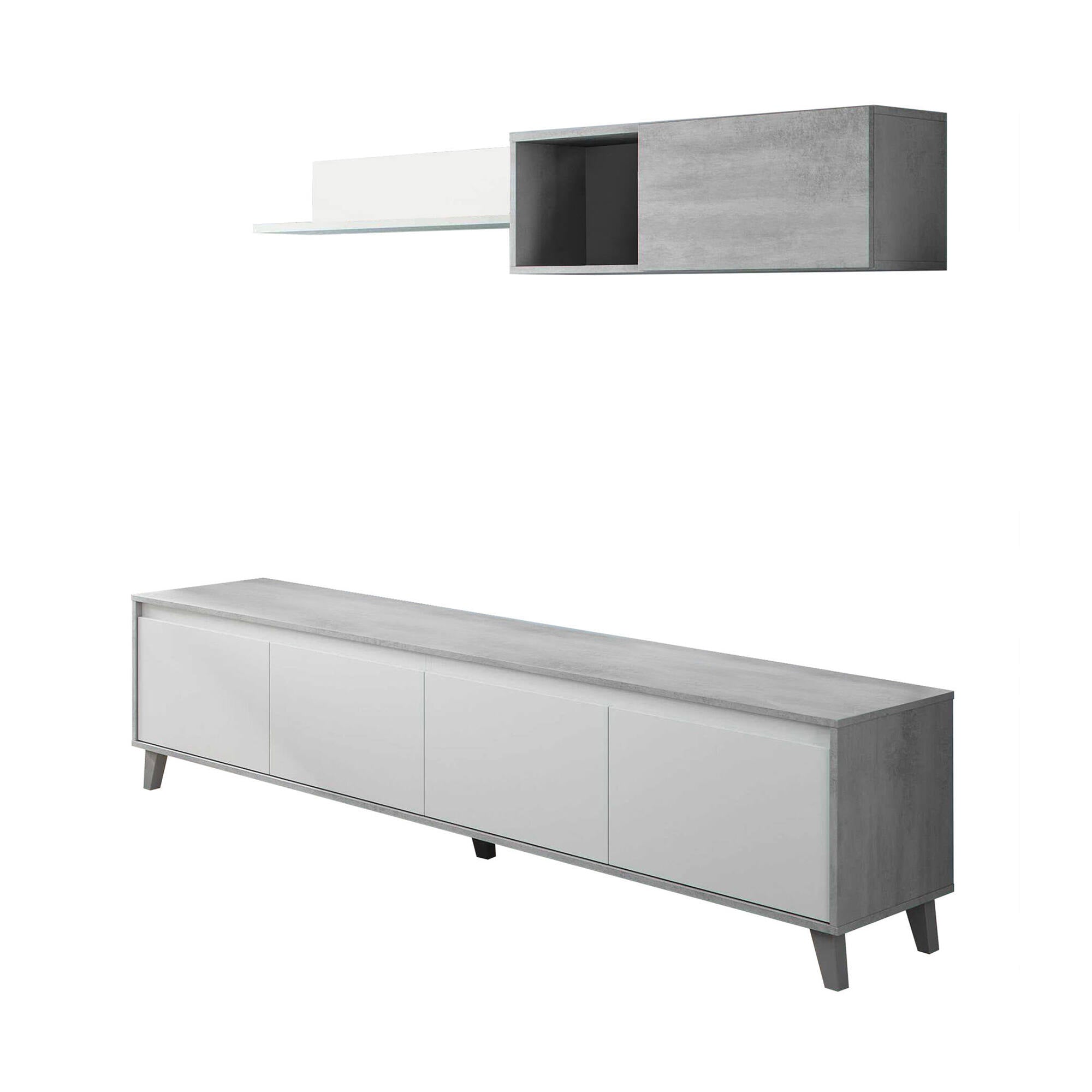 Parete attrezzata Alitia, Set da soggiorno moderno, Mobile salotto mul ...