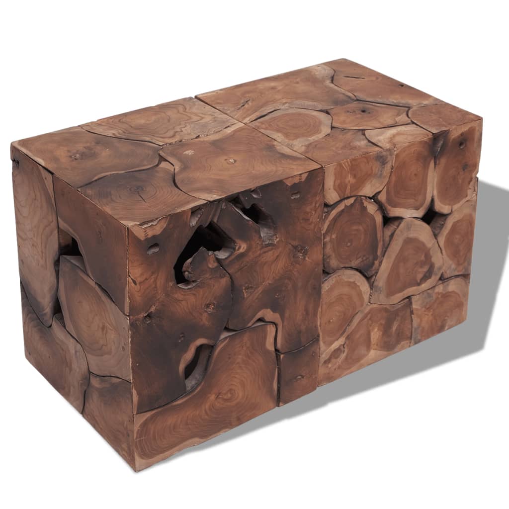 Sgabelli/Tavolino da CaffÃ¨ in Legno di Tek Solido 2Pz cod mxl 49168 ...