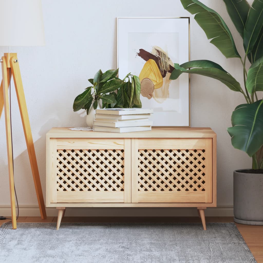 Ante con Design a Reticolo 2 pz 49,5x39,5 cm in Legno di Pino 372788 ...