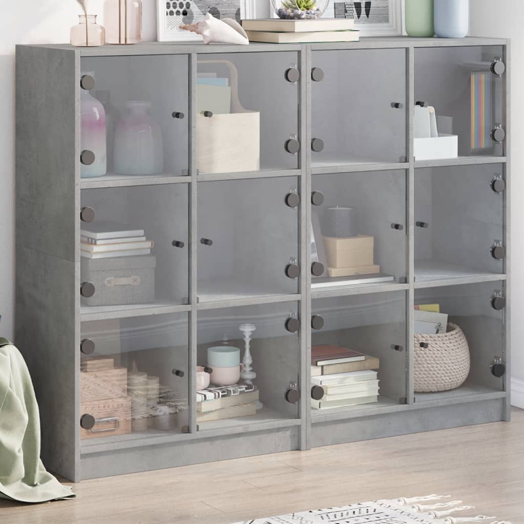 Libreria Ante Grigio Cemento 136x37x109 cm in Legno Multistrato 320651 ...