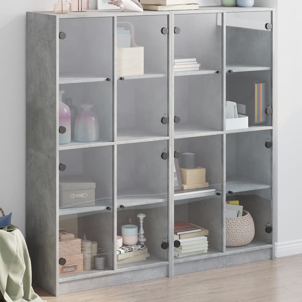 Libreria Ante Grigio Cemento 136x37x142 cm in Legno Multistrato 320652 ...