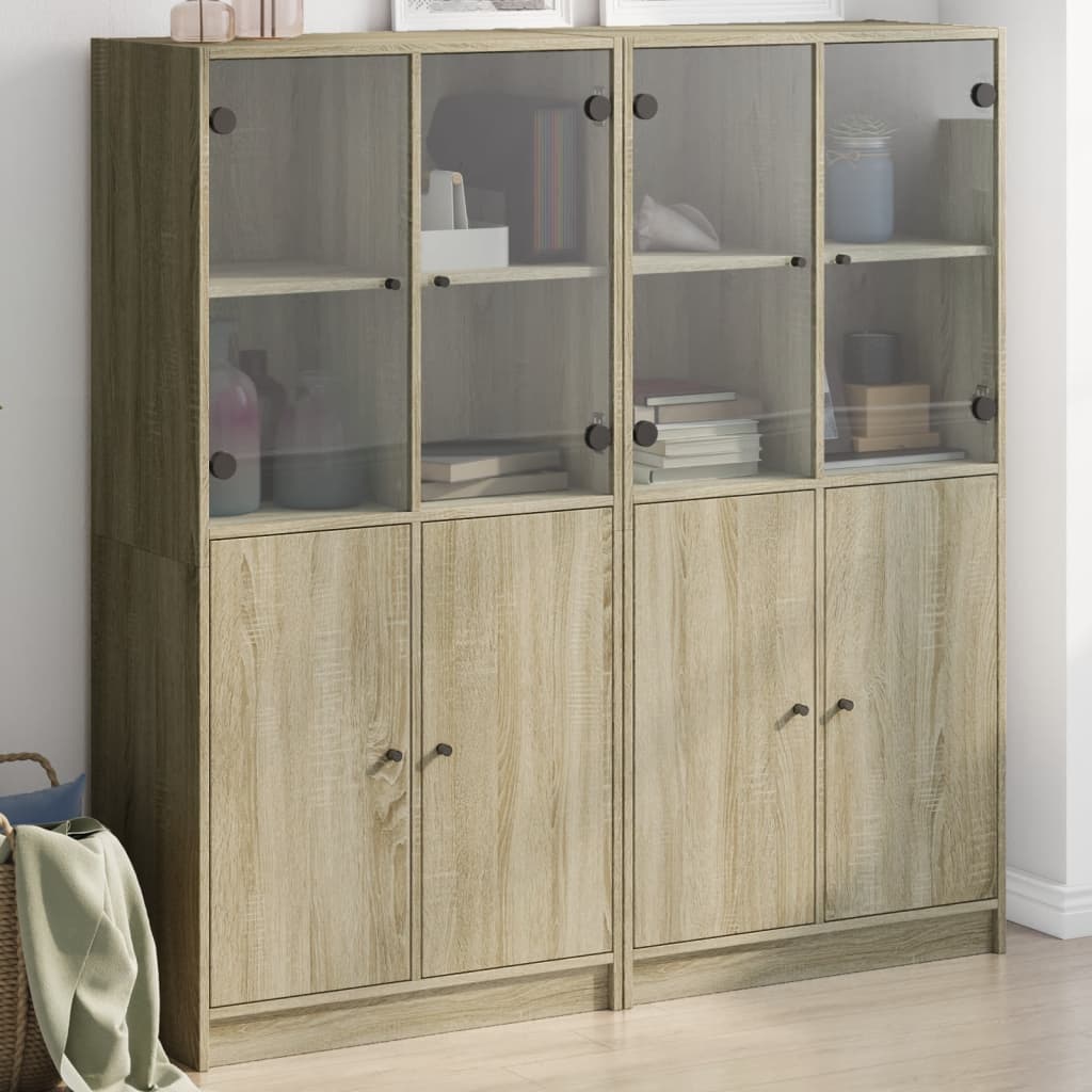 Libreria Ante Rovere Sonoma 136x37x142 cm in Legno Multistrato 3206526 ...