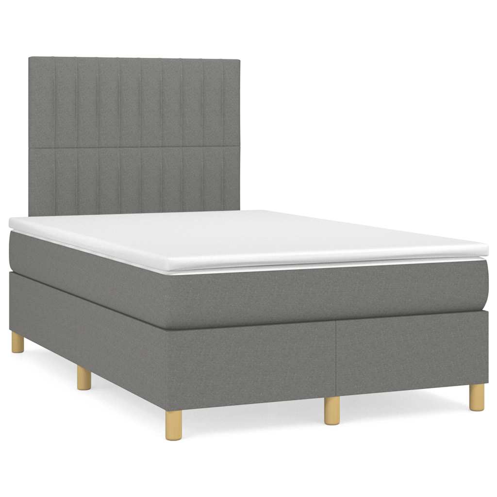 Letto a Molle Materasso e LED Grigio Scuro 120x190cm in Tessuto 327026 ...