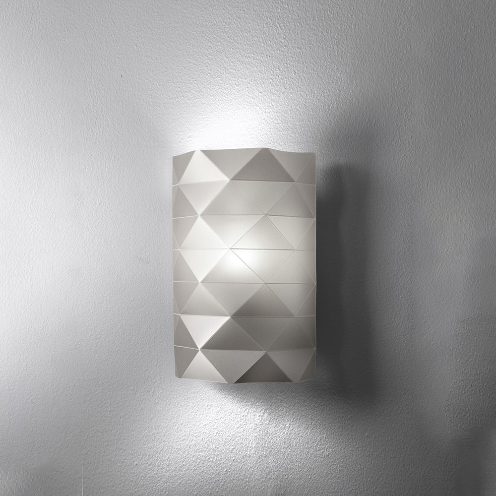 Applique Moderna 1 Luce Prisma In Polilux Silver Con Cavo Made In Ital ...