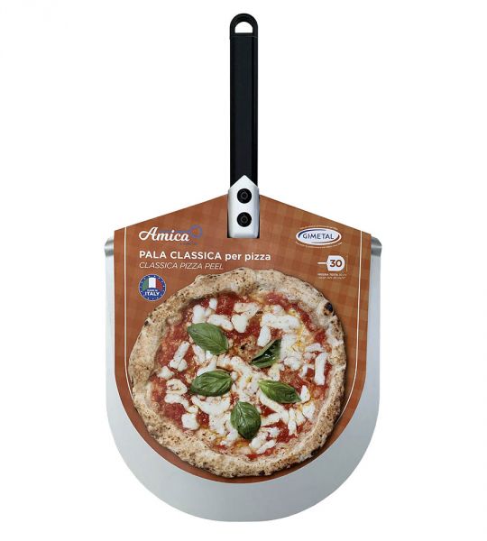 Pala pizza casa alluminio anodizzato cm 30 manico nero cm 25 Made in I ...