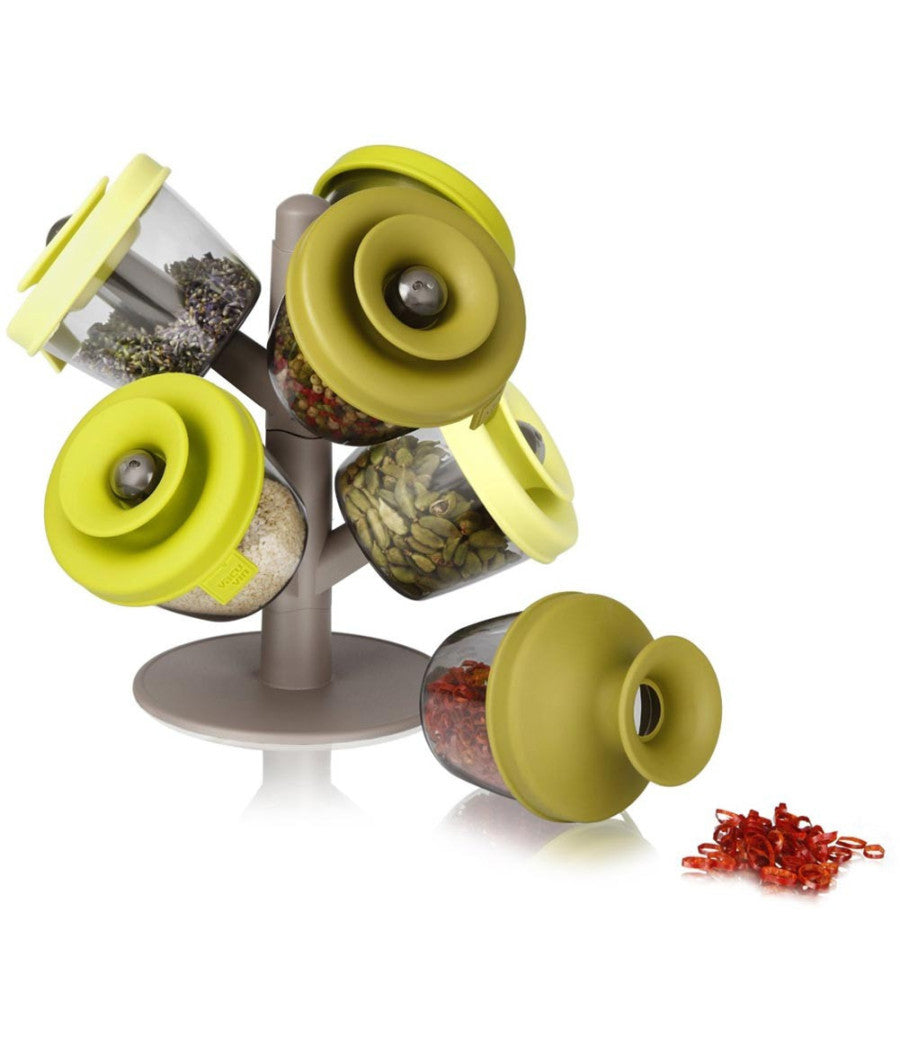 Contenitore Porta Spezie Organizer 6 Barattoli Pop Up Spice Rack Alber ...