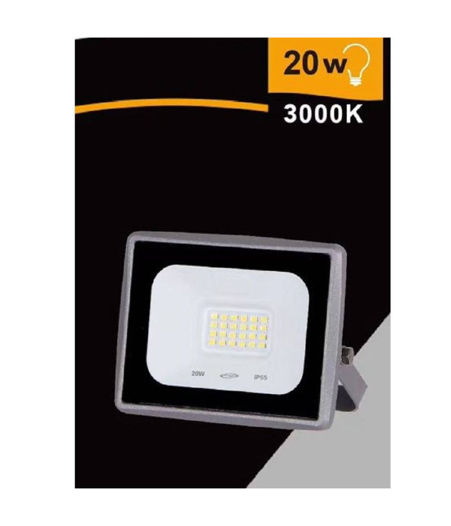 Faretto Led Faro 20 W 1800 Lm Ip65 Grigio Luce Calda Fredda Naturale E ...
