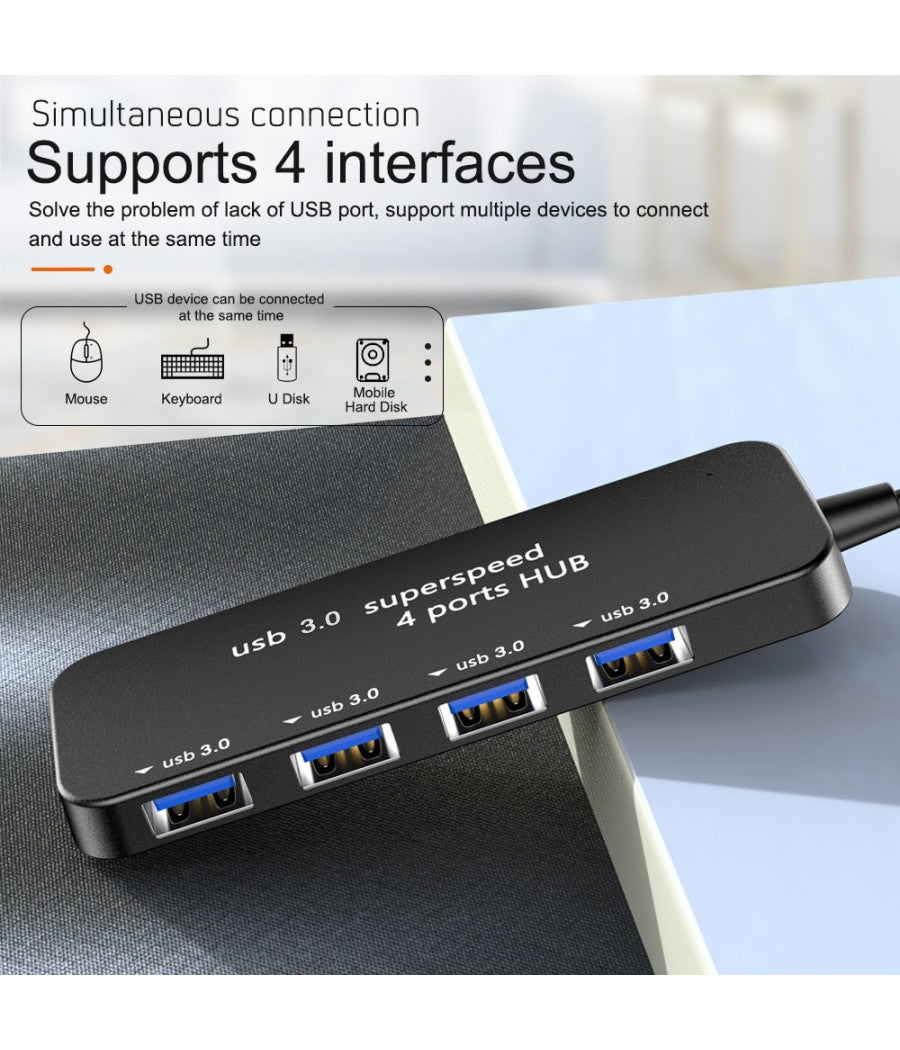 Hub Multiplo 4 Porte Usb 3.0 Super Veloce Computer Con Connettore Usb ...