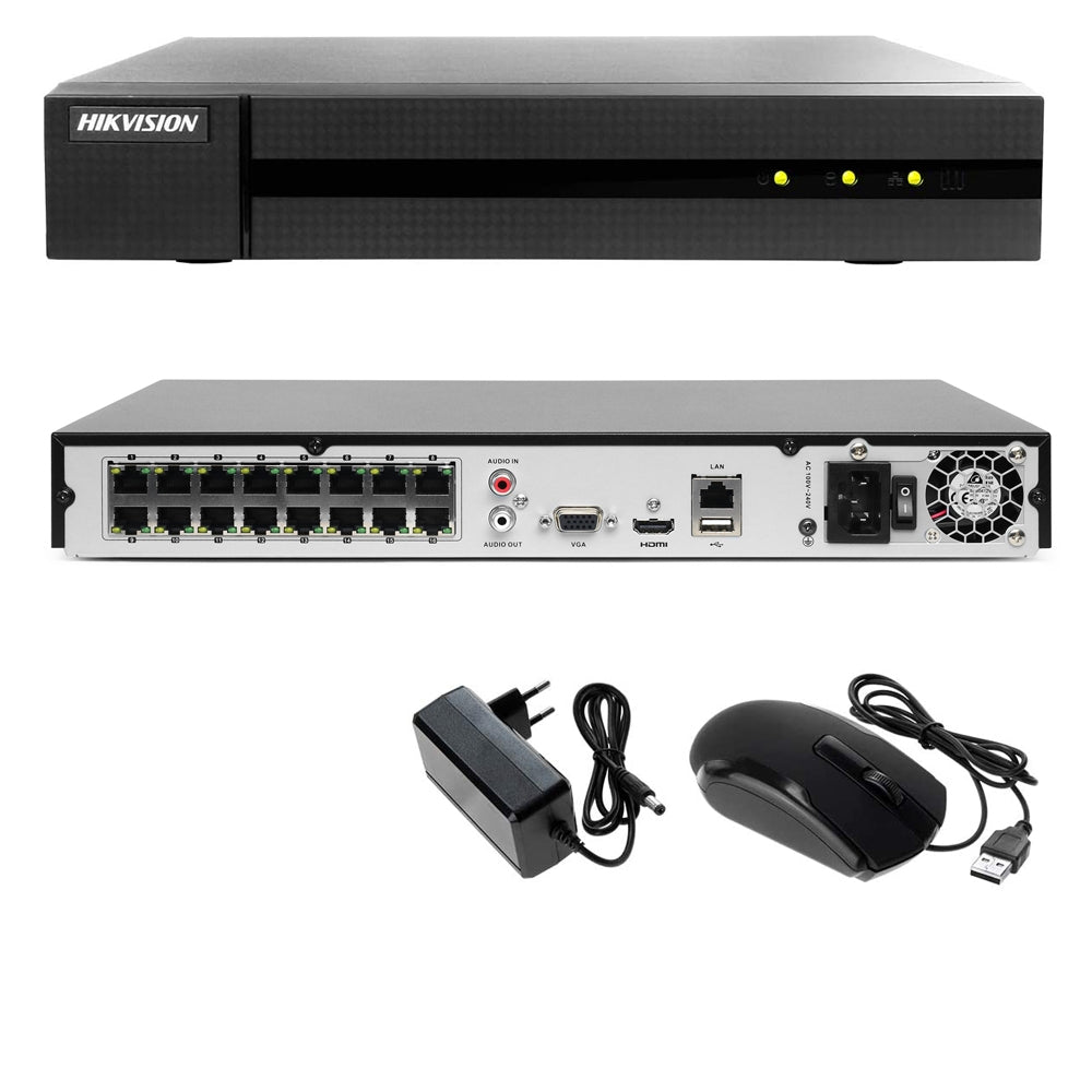 NVR 16 CANALI POE HIKVISION 8.0 MEGAPIXEL ONVIF IP HWN-4216MH-16P AI P ...