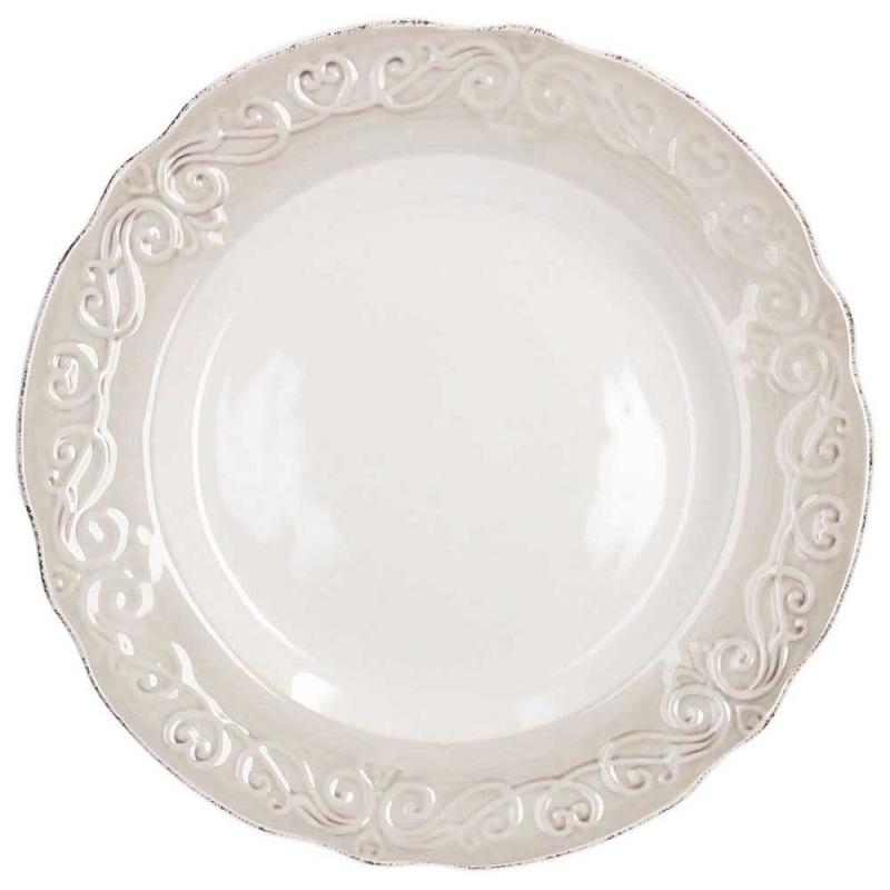 Piatto dessert Linea Cozy bianco 23 cm Stoneware beige - BricoBravo