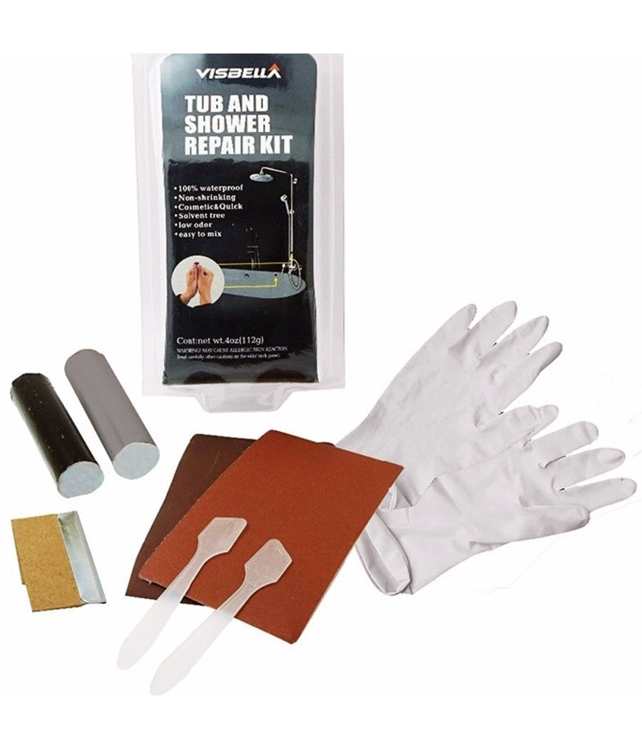 Kit Completo Riparazione Tubo Tubi Resina Perdite Bagno Vasca Doccia T ...