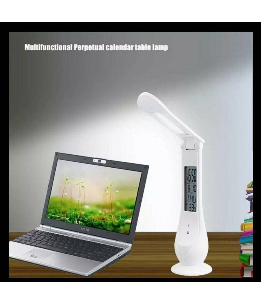 Lampada A Led Da Tavolo Display Lcd Orologio Sveglia Calendario Temper ...