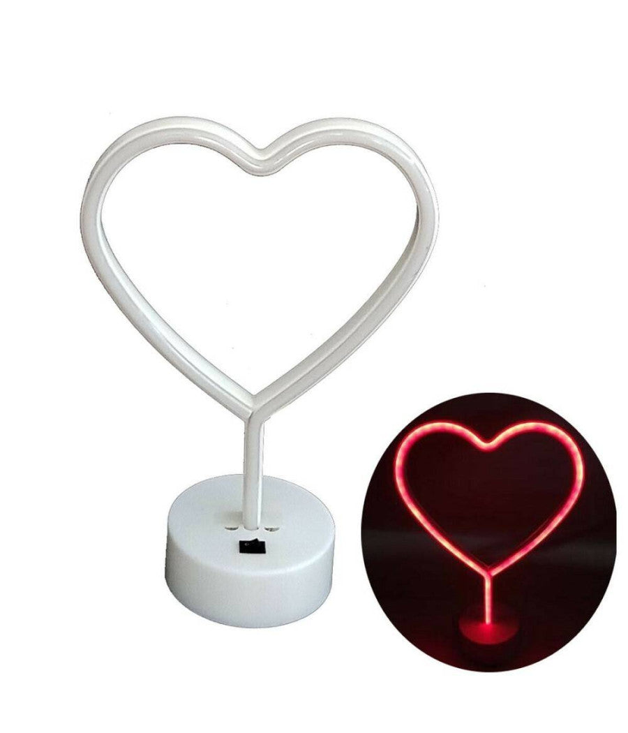 Trade Shop - Lampada Notte Luce Rosso Led Forma Di Cuore Tavolo Neon N ...