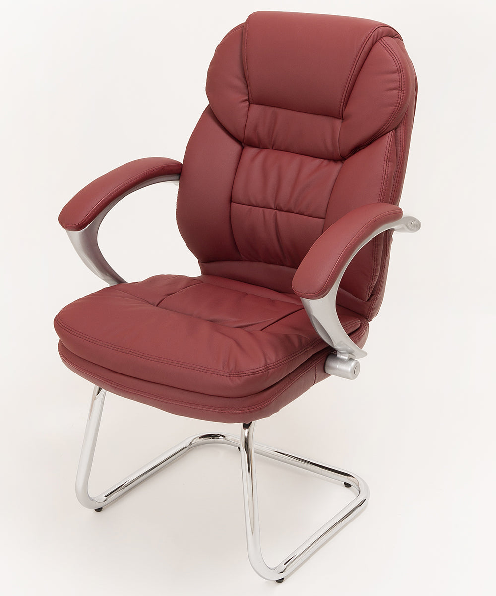 Coppia poltrone ospite modello Roger color bordeaux per ufficio studio ...