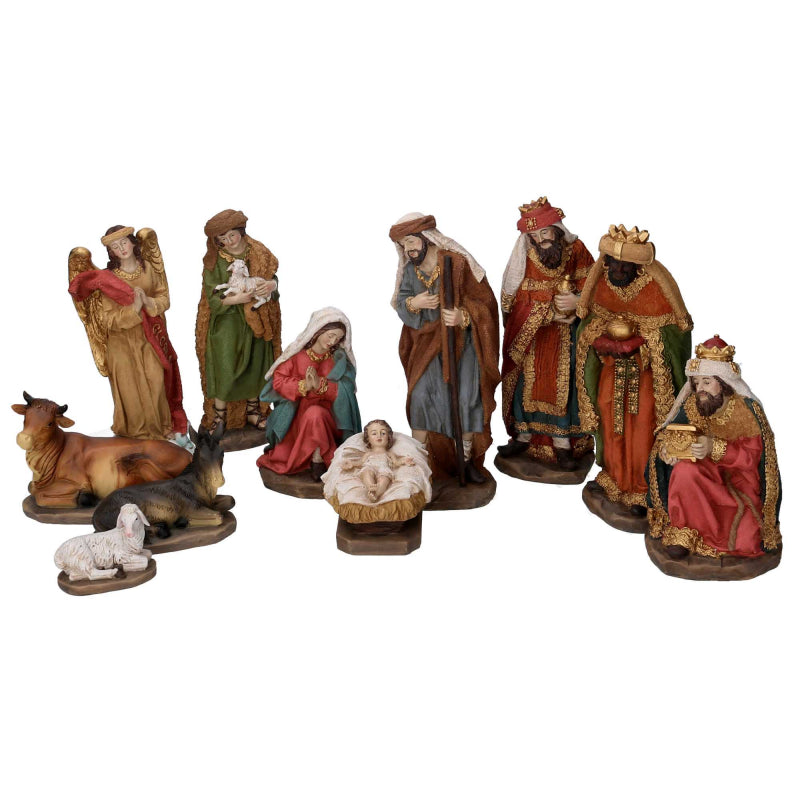 Presepe resina set 11pz verde e rosso cmh20 - BricoBravo