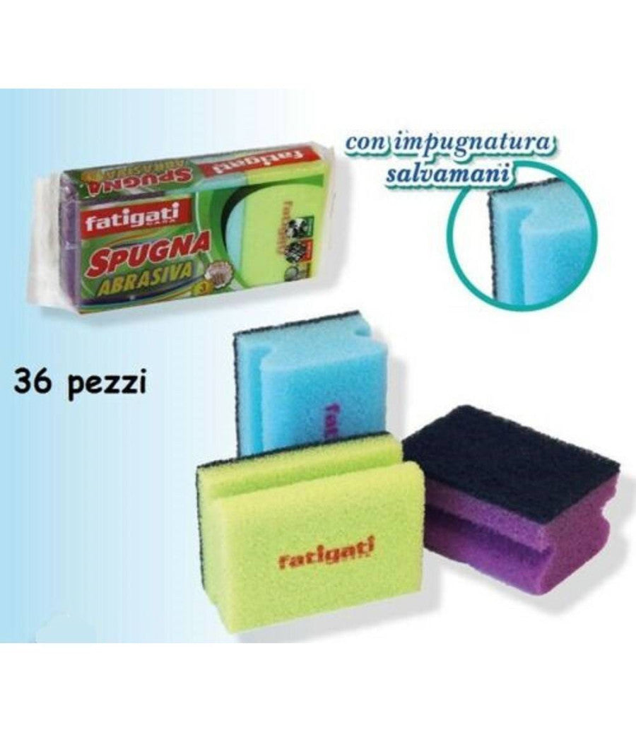 Trade Shop - Set 36 Pezzi Spugna Lavaggio Piatti Pentole 2 In 1 Colora ...