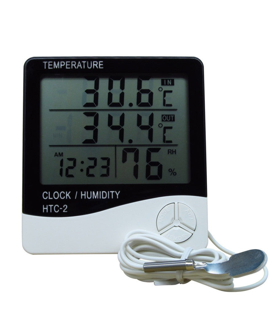 Termometro Igrometro Digitale Temperatura Umidita' Ora Data Casa Htc-2 ...